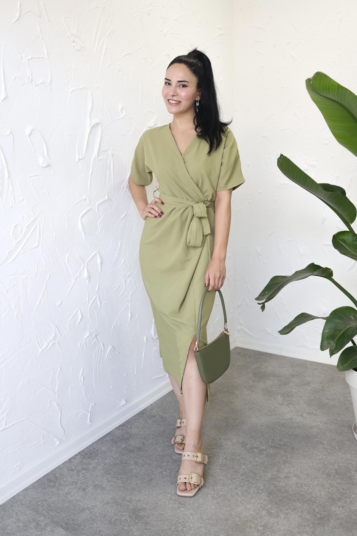 Caroline Yeşil Elbise - Gizce.com