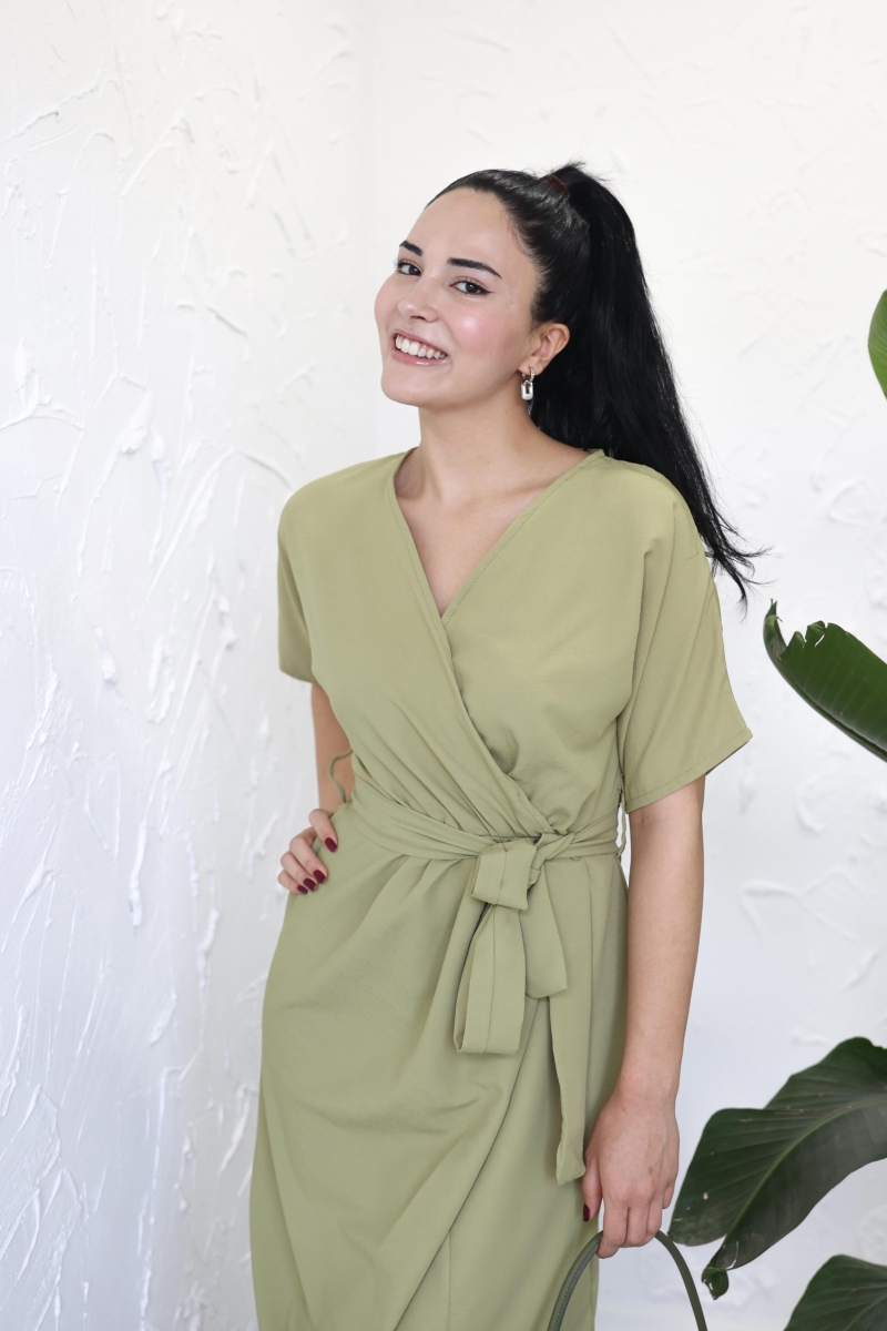 Caroline Yeşil Elbise - Gizce.com